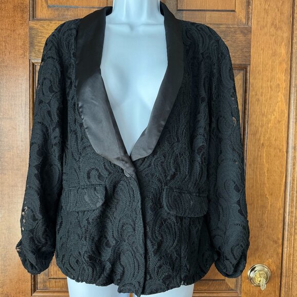 Metaphor | Jackets & Coats | Nwt Metaphor Black Lace Jacket Wone Button ...